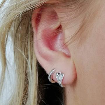 Scream Pretty Cobra Snake Huggie Earrings with Black Eyes: Women's ...